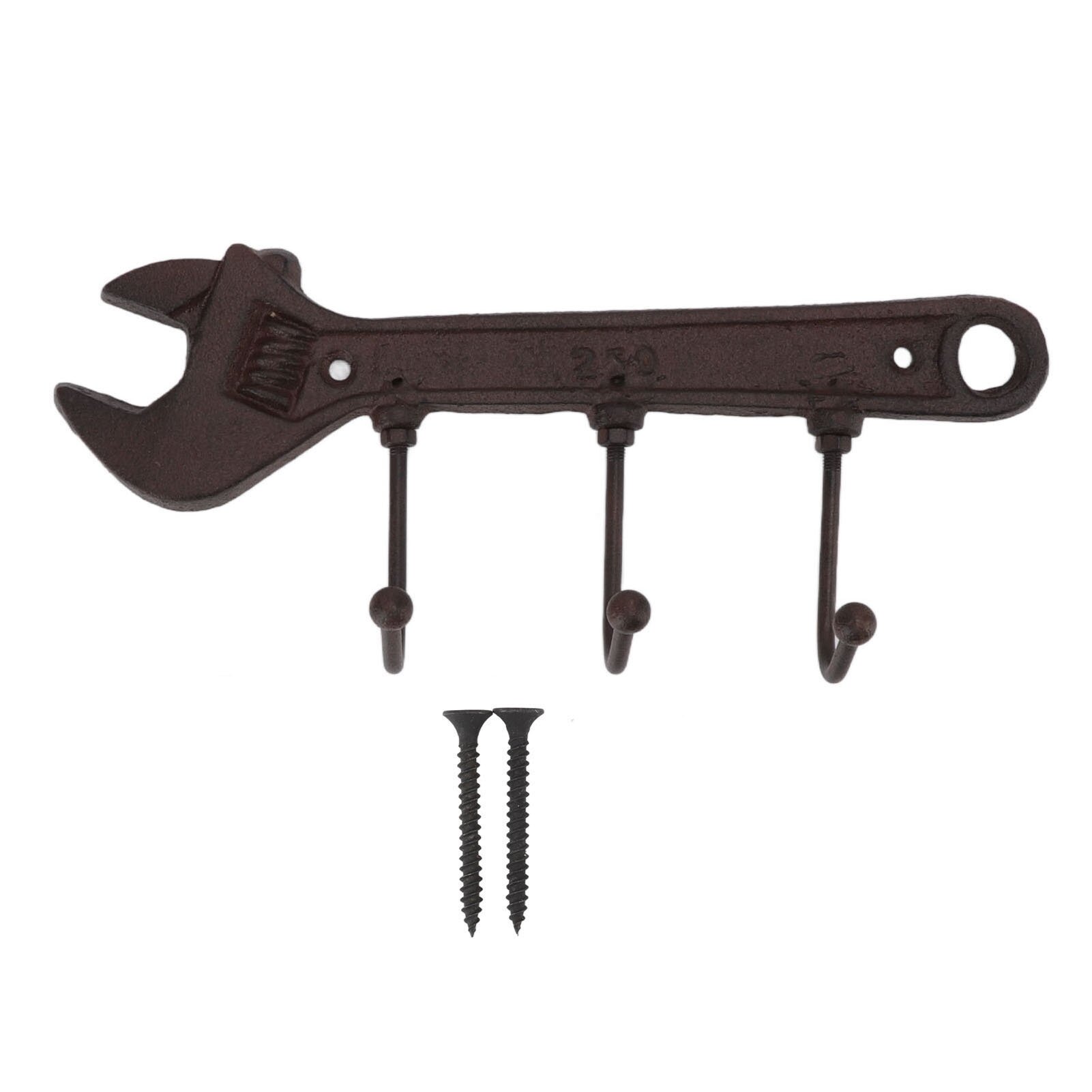 Декоративный настенный крючок в индустриальном стиле, литой чугун, подвесная вешалка для одежды, для бара или прихожей, в форме гаечного ключа, 24x10,5x4,5 см.
