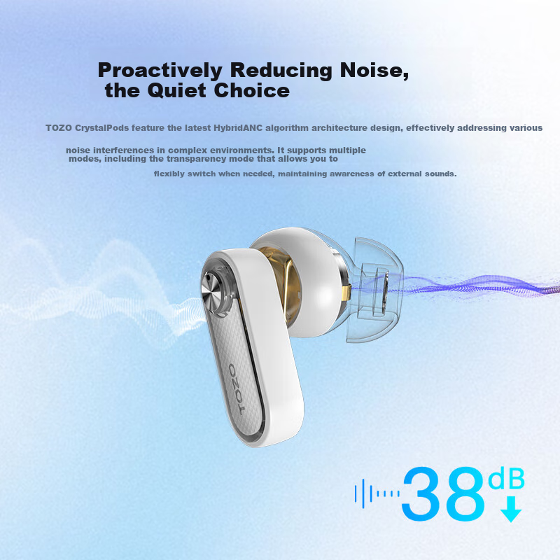 TOZO беспроводные наушники Bluetooth с активным шумоподавлением низкая задержка для игр совместимость с Apple Huawei