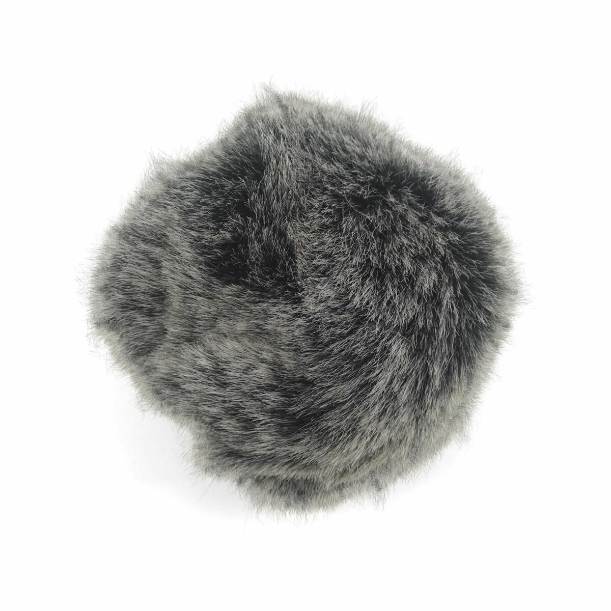 Помпон айрис из искусственного меха, кролик, диаметр 8 см, шиншилла, 2 шт