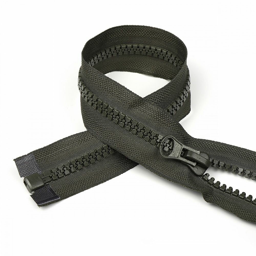 Молния MaxZipper тракторная, №8, 1 замок, усиленные звенья, 70 см, цвет F328, хаки, упаковка 50 штук