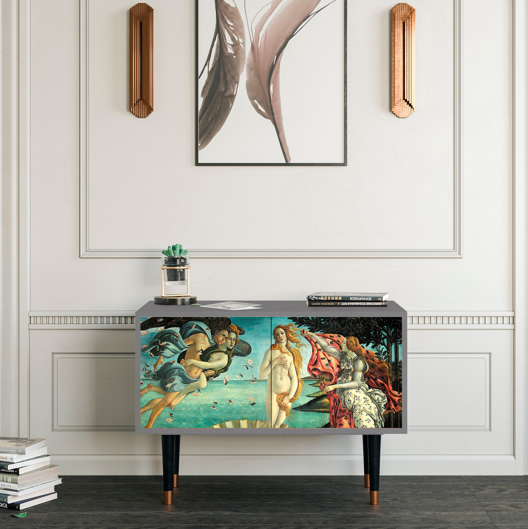 Комод - STORYZ - S1 The Birth of Venus by Botticelli, Размер - 94 x 69 x 48 см, Цвет корпуса - , Серый