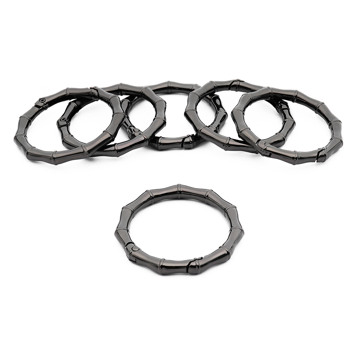 Карабин-кольцо 38мм, декоративный, металл (Pewter олово (черный никель)), 6 шт