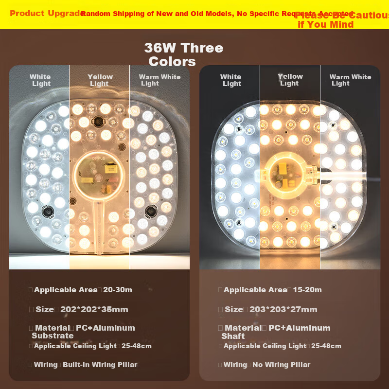 OPPLE LED Retrofit Light Board Square Energy Saving Bulb Lamp Strip Replacement Lamp Panel Light Source Lamp Bead Three Colors Adjustable 36W