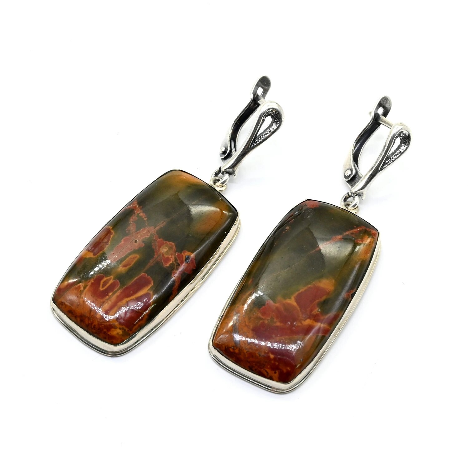 Серьги, яшма