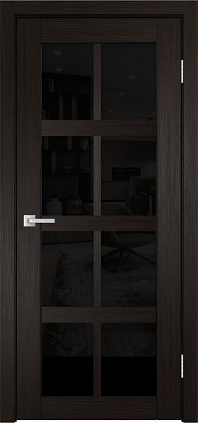 Межкомнатная Дверь Verda К-8 Венге со Стеклом Лакобель Чёрный 2000х900мм (Полотно+Коробка+5 Наличников) / Верда.