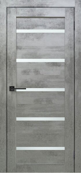 Межкомнатная Дверь Verda Х-3 Бетон Светлый со Стеклом Сатинат Белый 2000х800мм (Полотно 1шт) / Верда.