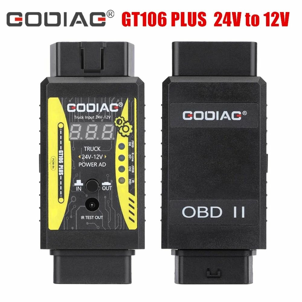 GODIAG GT106 PLUS 24В - 12В адаптер для тяжелых грузовиков