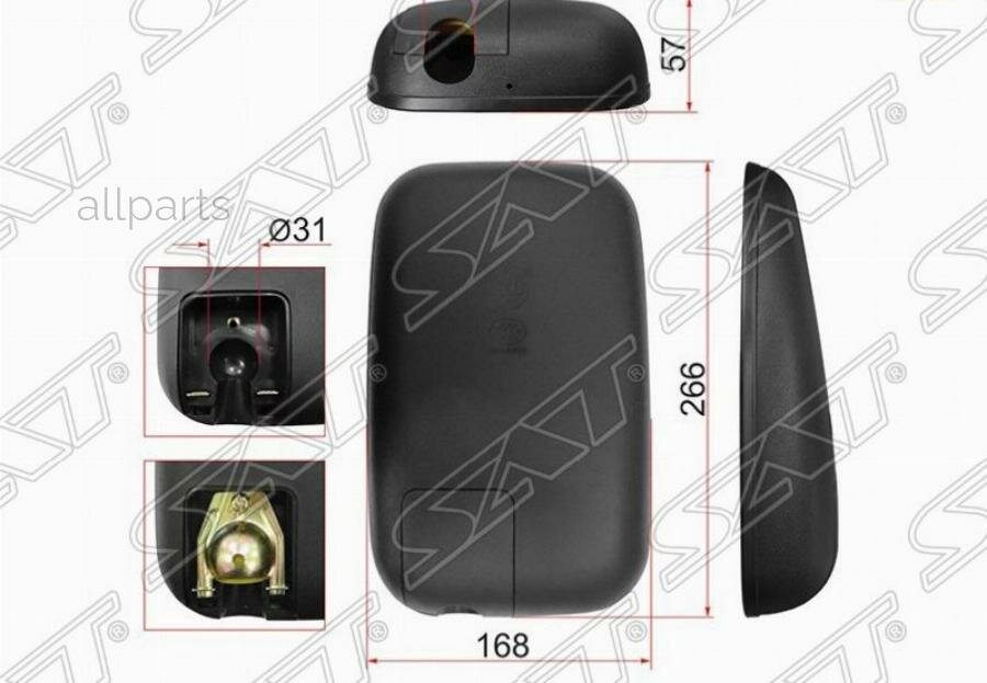 SAT SL-527L Зеркало (MITSUBISHI CANTER FE (266x168mm))