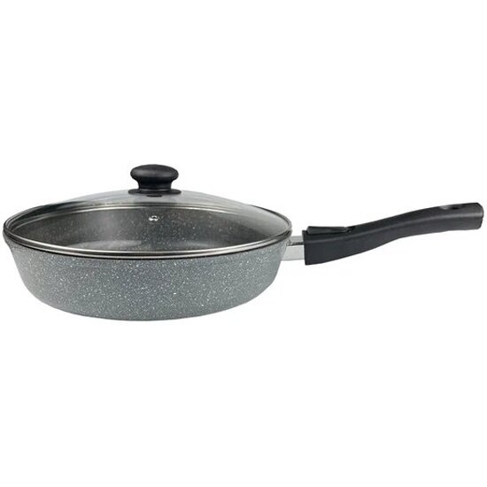Сковорода глубокая Panairo "Sogretta" 26 см, c крышкой, со съемной ручкой, литой алюминий (SGRT-26-G-K)