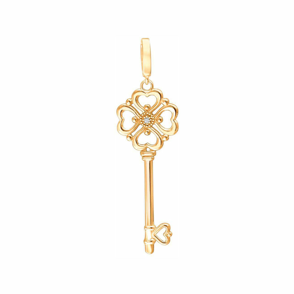 Подвеска Эстет, красное золото, 585 проба, фианит