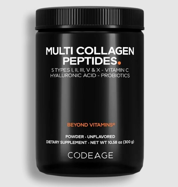 CodeAge, Multi Collagen Peptides, Пептиды коллагена 5 типов, порошок без ароматизаторов, 300 г