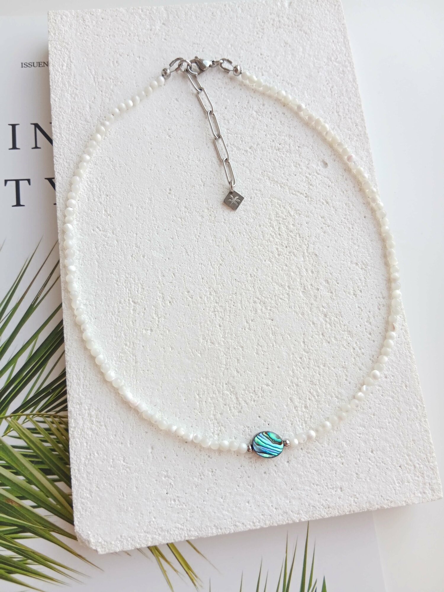 Чокер, ракушка, перламутр