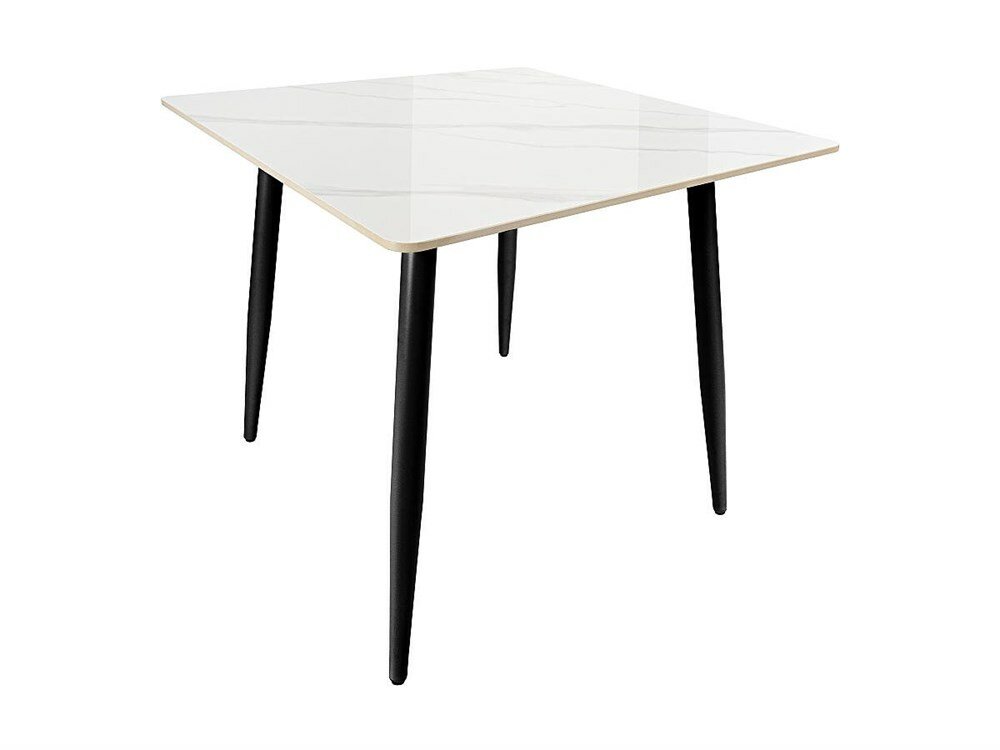 VVT Стол Uni-Form-S.2B, столешница Каменная плита White Gloss, каркас Сталь SBlack, 727*800*800 SBlack/White Gloss Marble