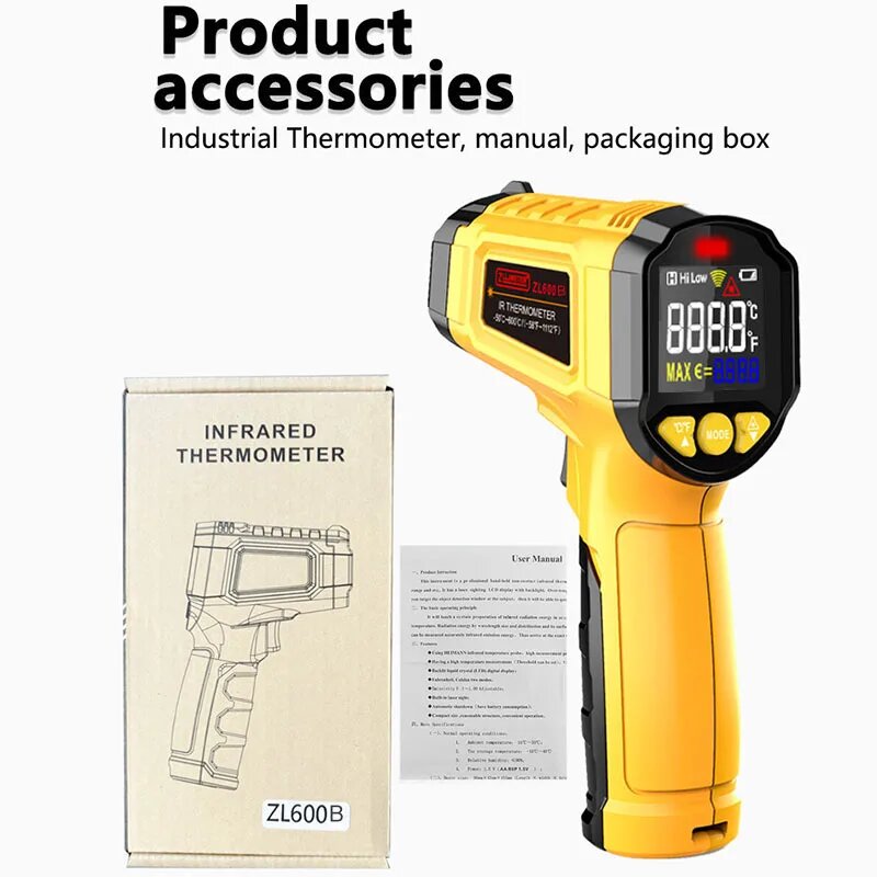 Инфракрасный термометр ZL600B -50~600℃