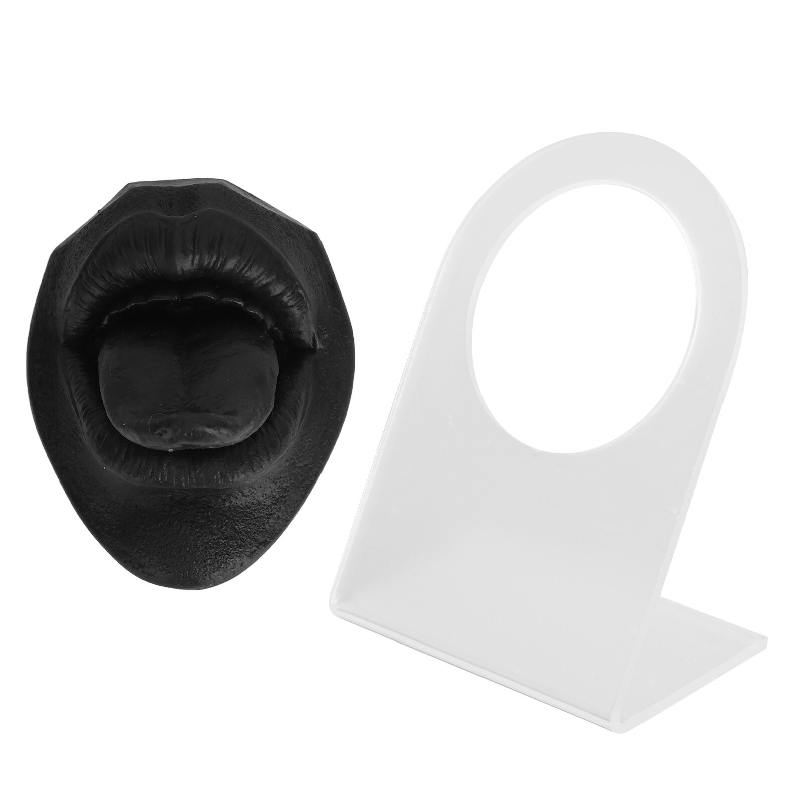 Силиконовая модель языка и рта с подставкой для демонстрации, 3D-имитация пирсинга языка, черная анатомическая модель