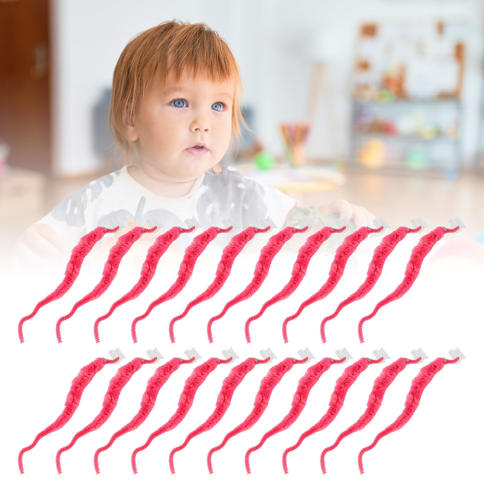 20 шт. пушистый червь, мягкий на ощупь плюшевый материал, милый стиль, компактные портативные нечеткие черви «сделай сам», для вечеринки, розовый цвет