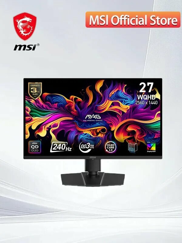 MSI 27" Монитор MSI 27" Монитор MSI MAG 271QP QD-OLED X24, HDMI 2.1, VRR, QD-OLED,2K,240HZ, черный, черный