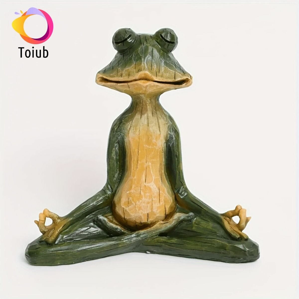Статуя лягушки Дзен-йоги - Деревенская скульптура из смолы для сада, патио и наружного декора