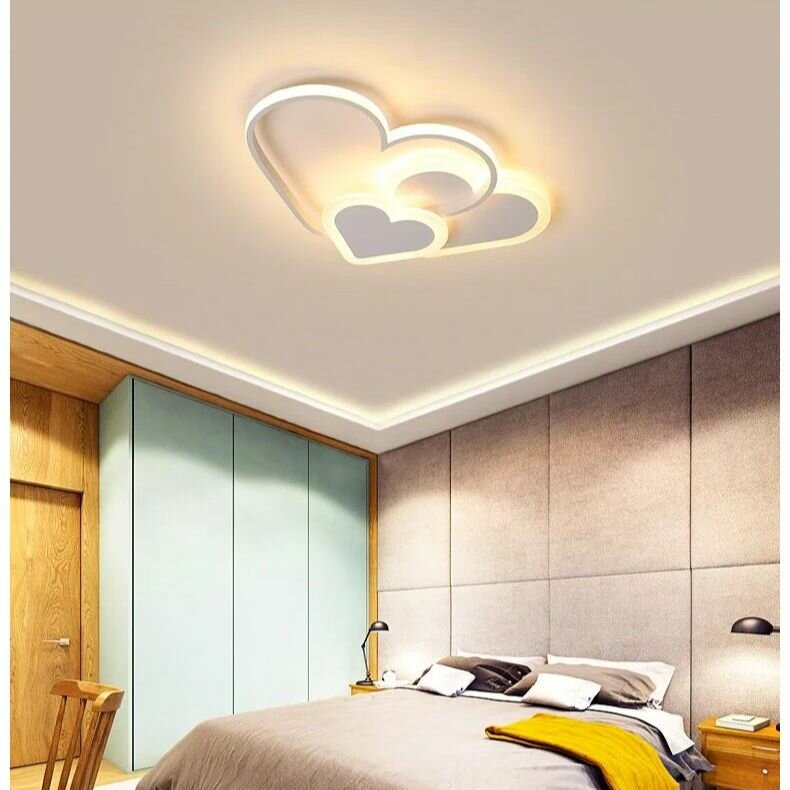 Потолочный Светильник С Скандинавскими Белыми Облаками, Сердечками И Звездами. Светодиодное Освещение Для Украшения Дома. Подходит Для Детских Комнат И Спален.