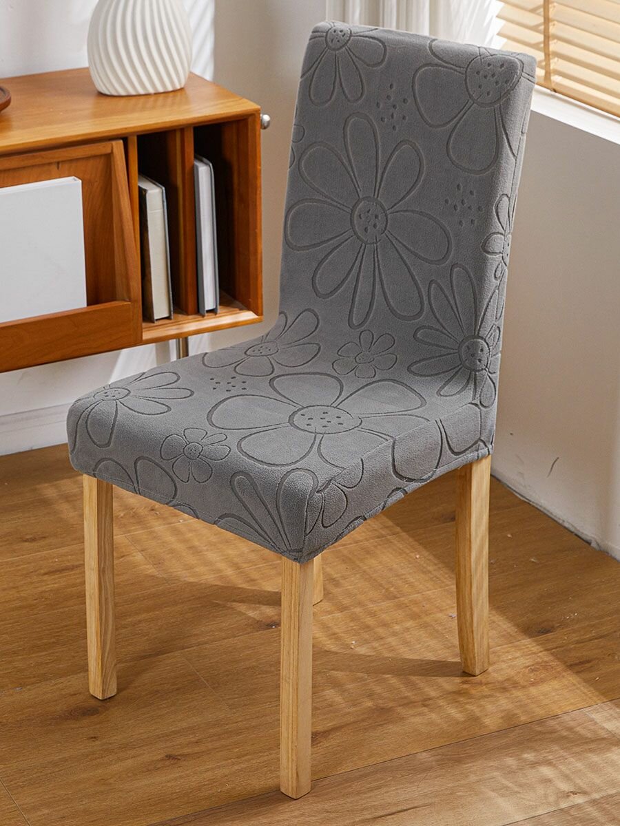 Чехол на стул, жаккард, универсальный, для угловой мебели, серый