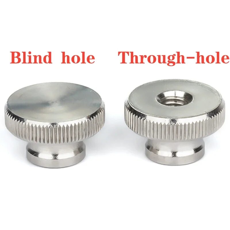 Гайка рифленая M6 Through-hole, нержавеющая сталь
