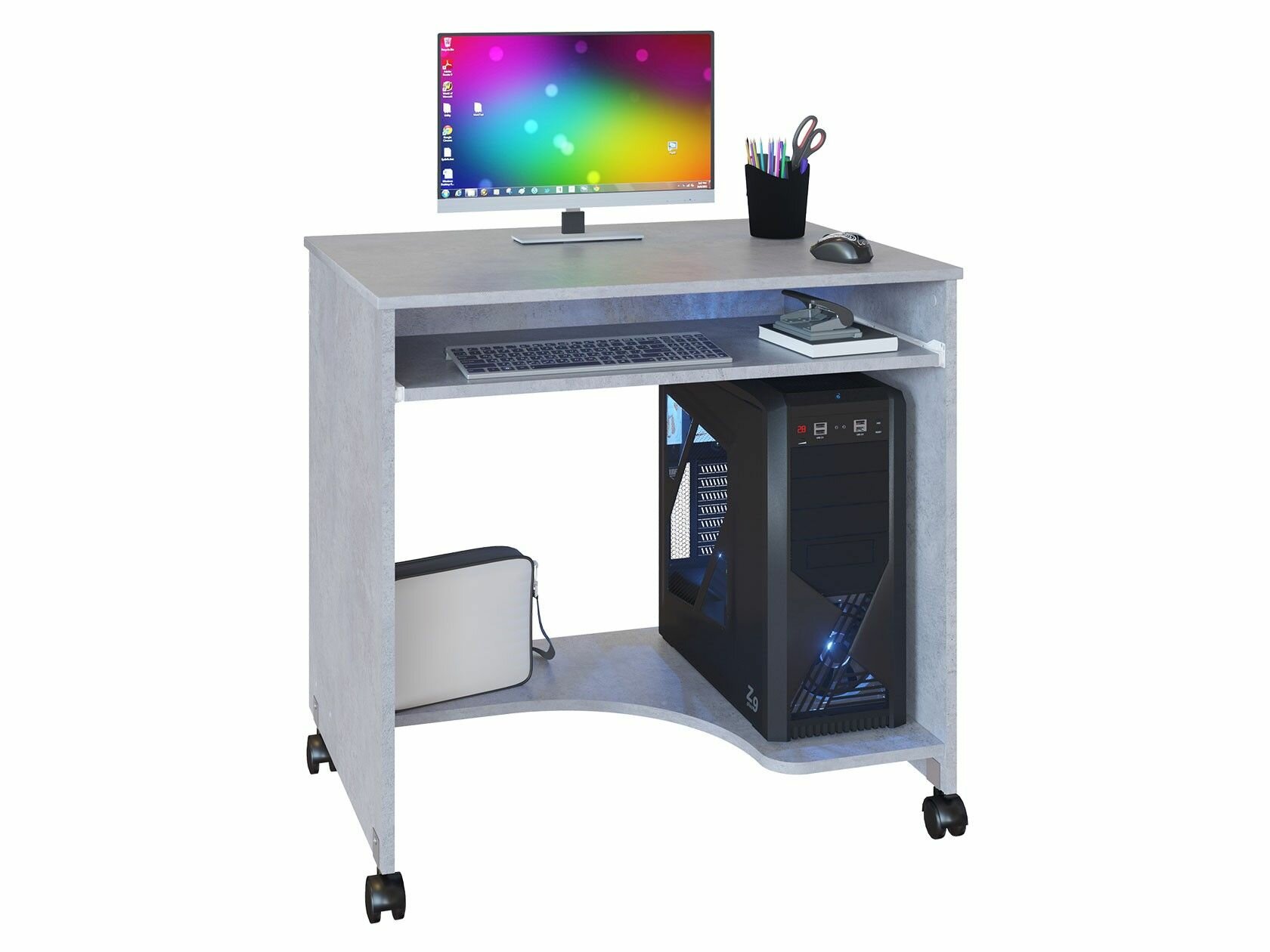 Компьютерный стол Сокол КСТ-15 Бетон Размеры: Высота 781мм Глубина 600мм Ширина 800мм