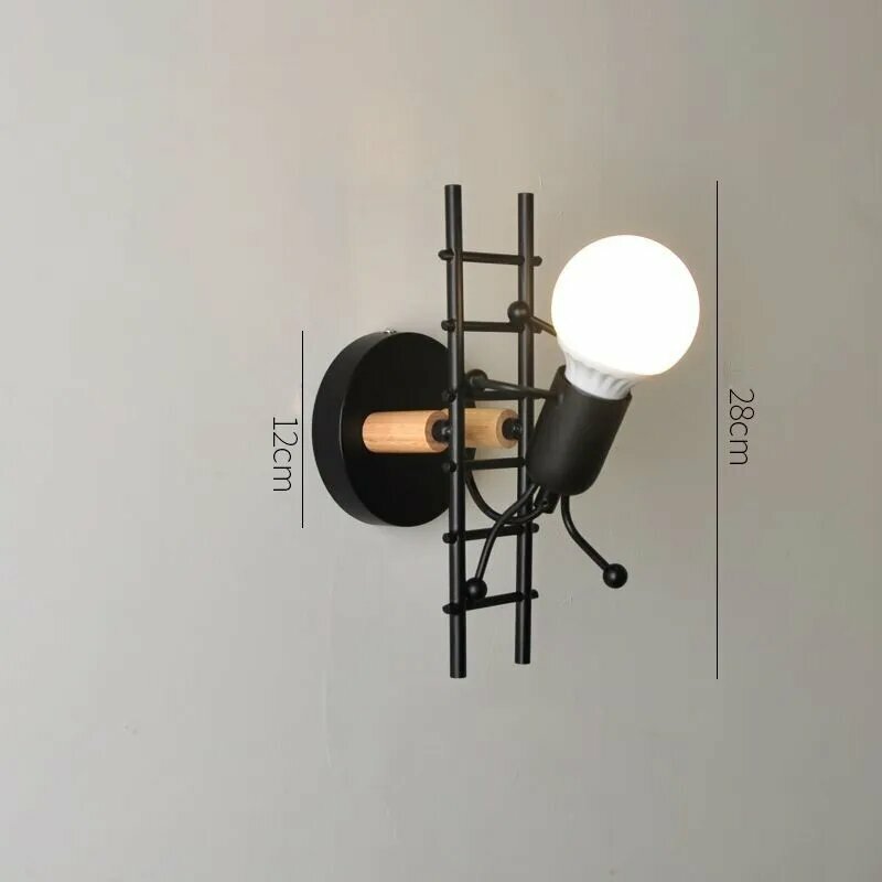 Человечек, поднимающийся по лестницеНастенный светильник, E27, 10 Вт