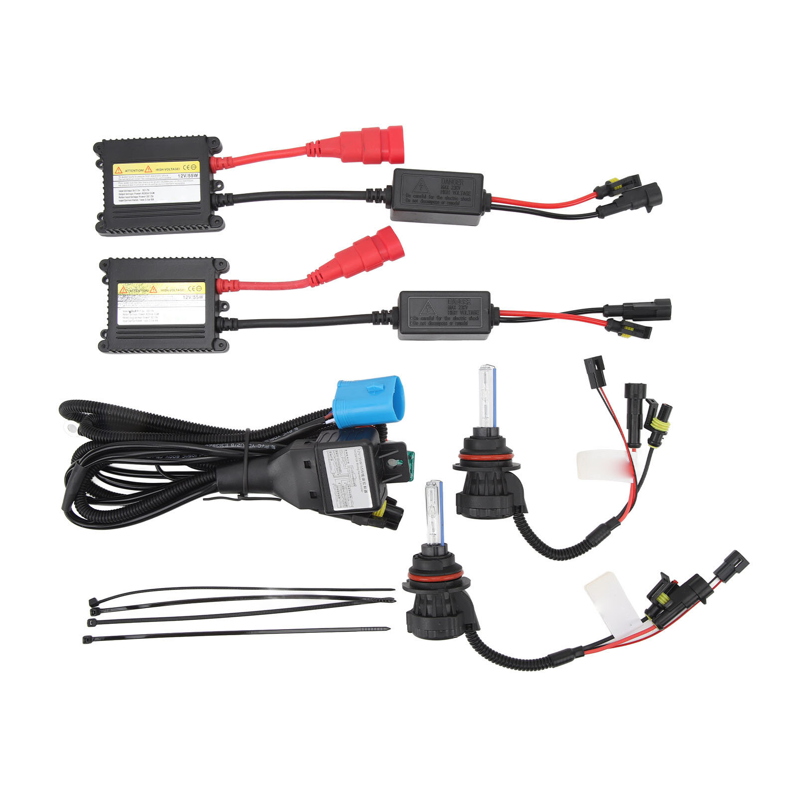 Ксеноновая лампа 9004, порт 55W, автомобильная ксеноновая фара, набор HID-ксеноновых ламп 5500 лм, растягиваемая лампа ближнего и дальнего света, DC12V, 8000K.