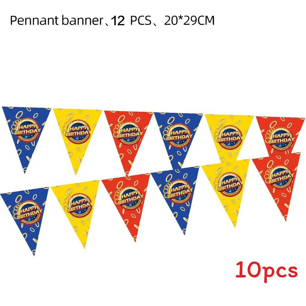 Флажки бумажные треугольные стич для детской вечеринки и оформления мероприятия стиль 6