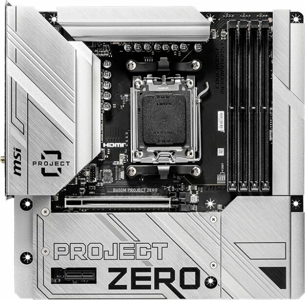 Материнская плата MSI B650M PROJECT ZERO, B650, AM5, mATX, Ret