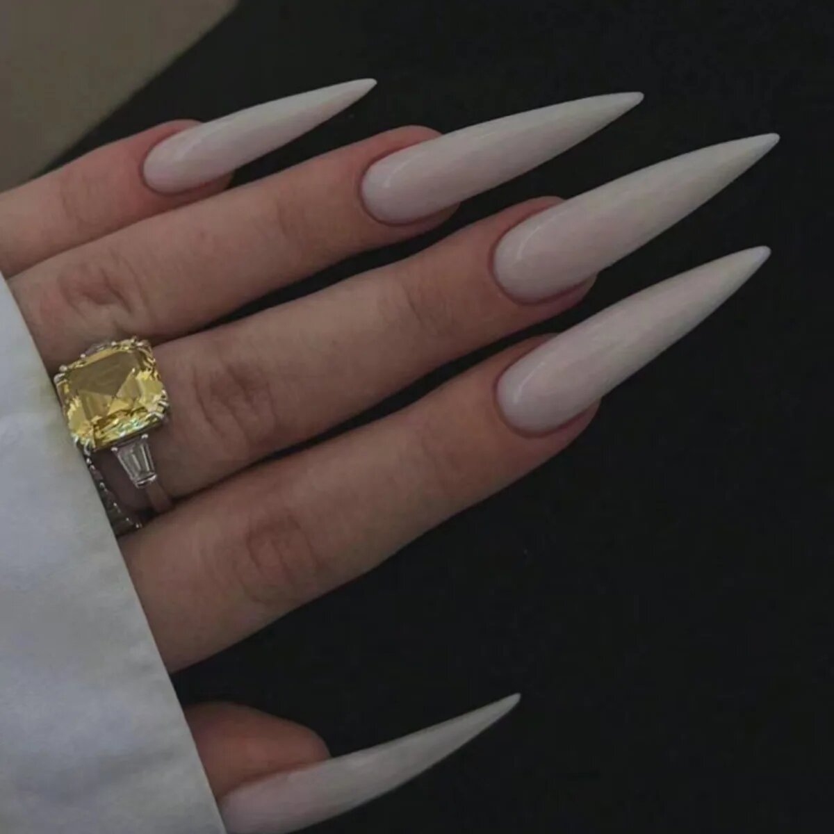 24 шт, винтажные накладные ногти, черные заостренные кончики, накладные ногти, простые однотонные супер длинные искусственные ногти, носимые