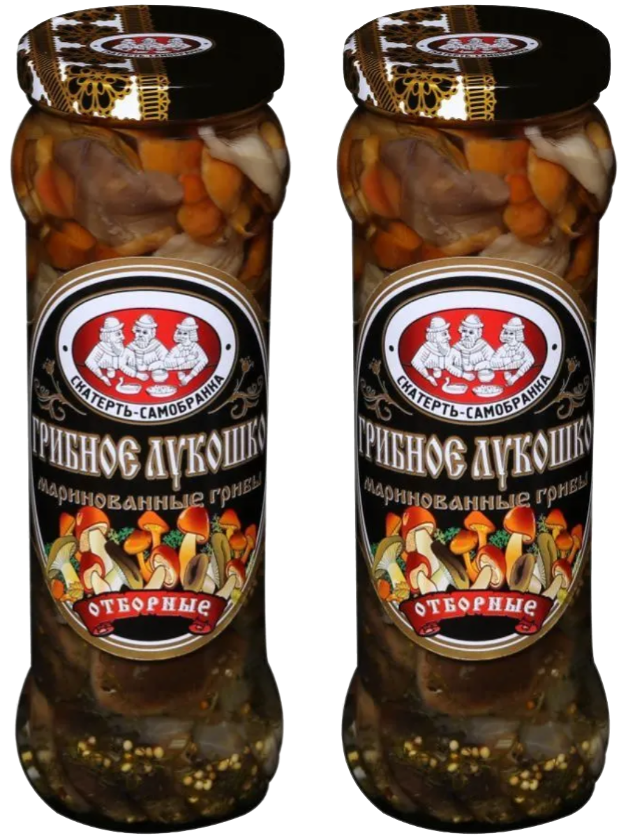 Ассорти грибное Скатерть-Самобранка Грибное лукошко маринованное, 2шт по 370г