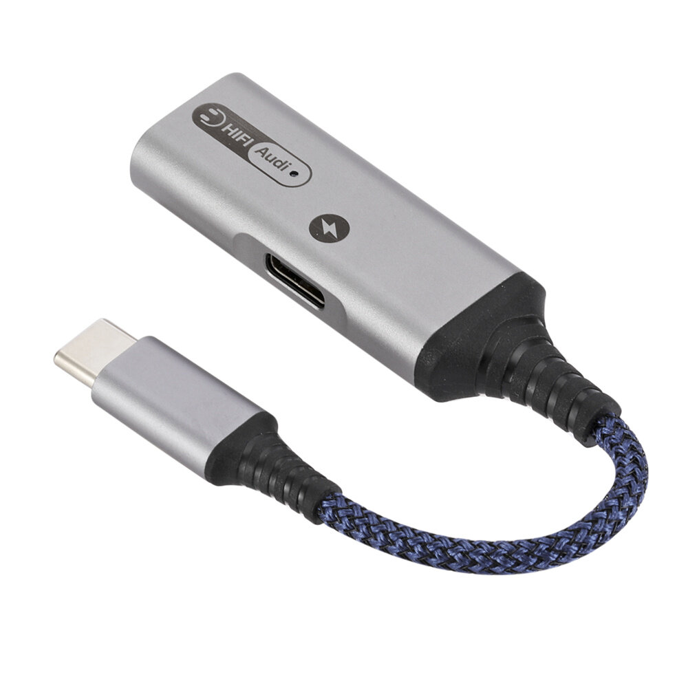 2-в-1 адаптер usb type c to aux 3,5 мм для наушников и зарядки для samsung huawei
