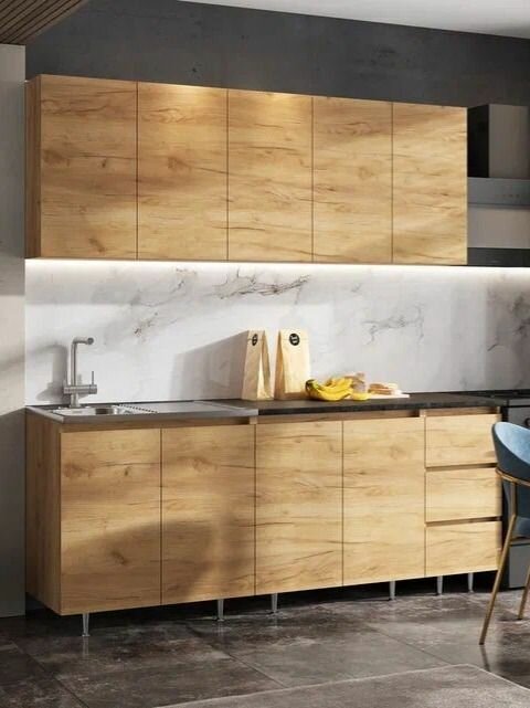 Кухонный гарнитур Челси 2м ЛДСП дуб крафт со столешницей, МИФ