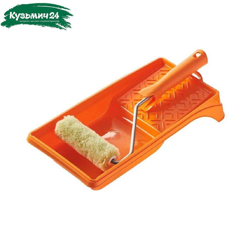 Набор малярный Акор 565 30 110, Для фасадных работ, мини-валик 110 мм, ванночка 150х290 мм