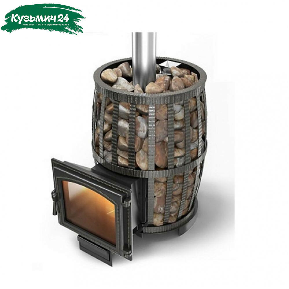 Печь для бани Везувий Легенда Русский пар Ковка 18, дверка 240, А-368247, 24 кВт, d 115, до 18 кв. м, 1 шт.