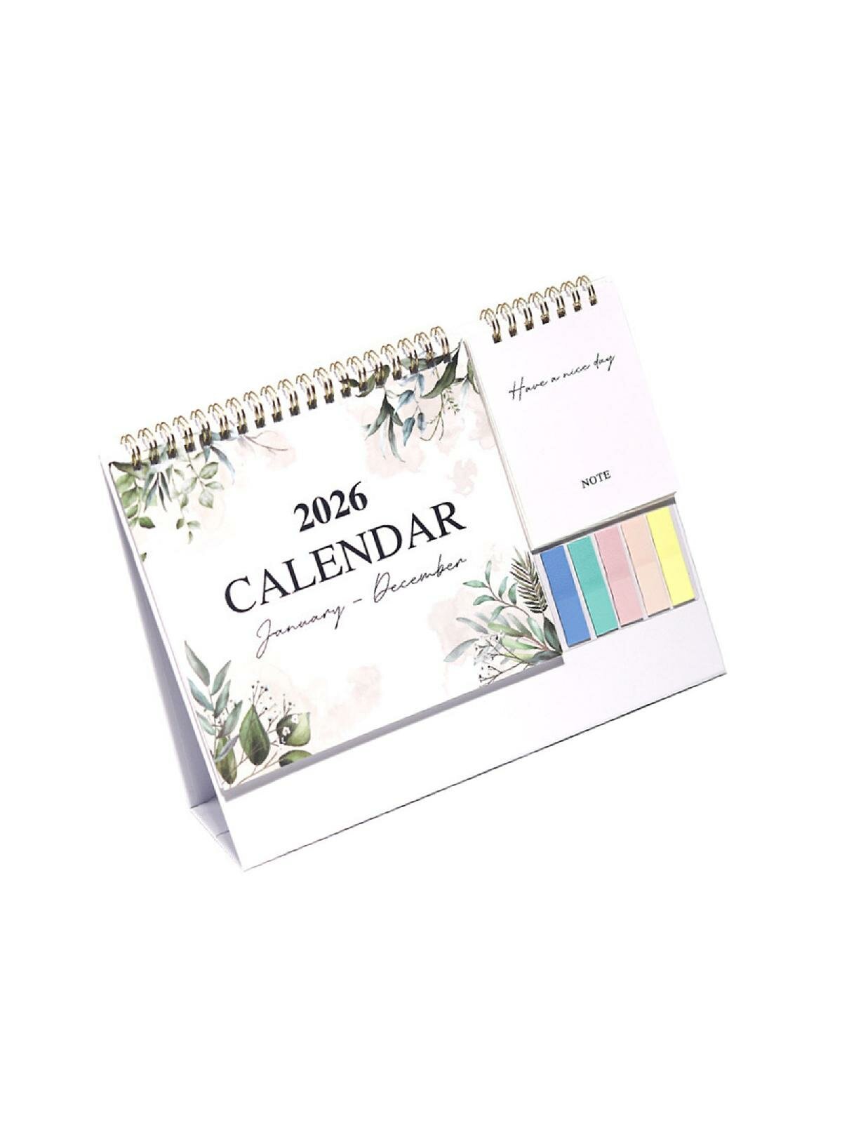 Настольный календарь на 2026 год с наклейкой для блокнотов на 12 месяцев с января по декабрь