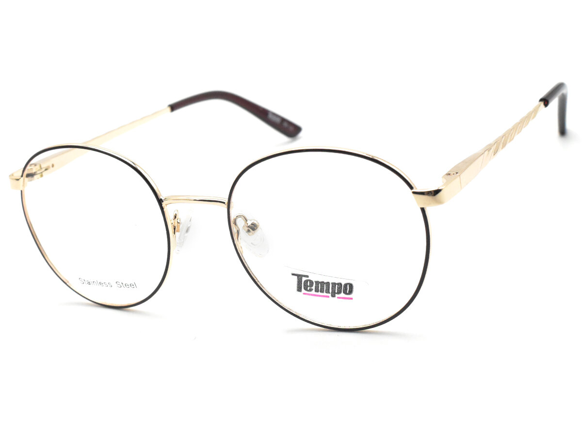Оправа для очков Tempo 2564 C02 пол Женский форма оправы Круглая цвет оправы Чёрный, Золотой
