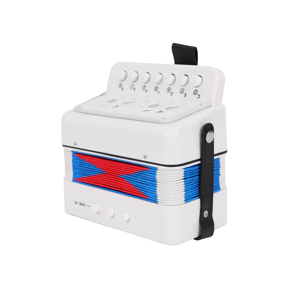 Мини-аккордеон с 7 клавишами и 2 басами из ABS, музыкальный инструмент для начинающих, подарок на Рождество, легкий кнопочный аккордеон для координации рук и глаз, сценическое выступление, цвета: белый, фиолетовый, зеленый (по выбору), размер: