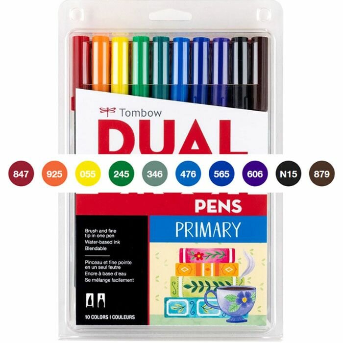 Набор художественных маркеров Japan Tombow Brush с каллиграфическими надписями ABT