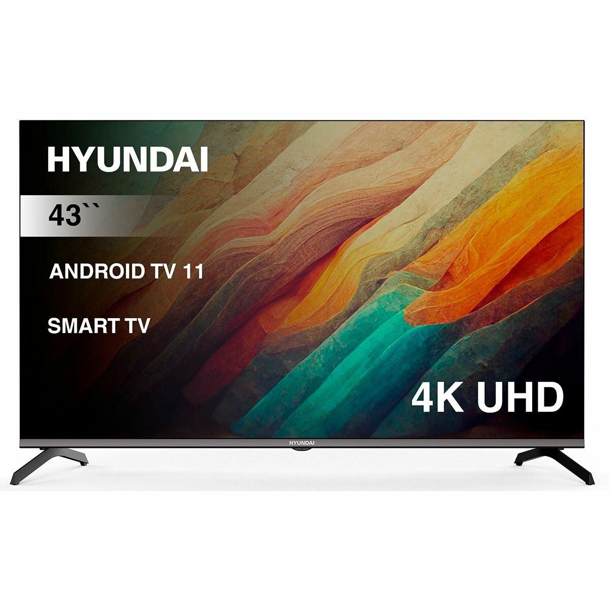 Телевизор LED Hyundai 43" H-LED43BU7006 Smart Android TV Frameless Metal черный/4K Ultra HD/60Hz/DVB