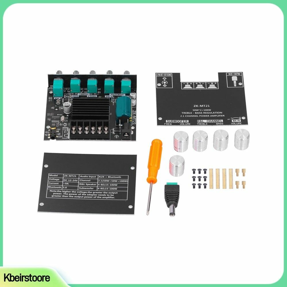 Плата усилителя Bluetooth ZKMT21. 2.1-канальный цифровой усилитель звука