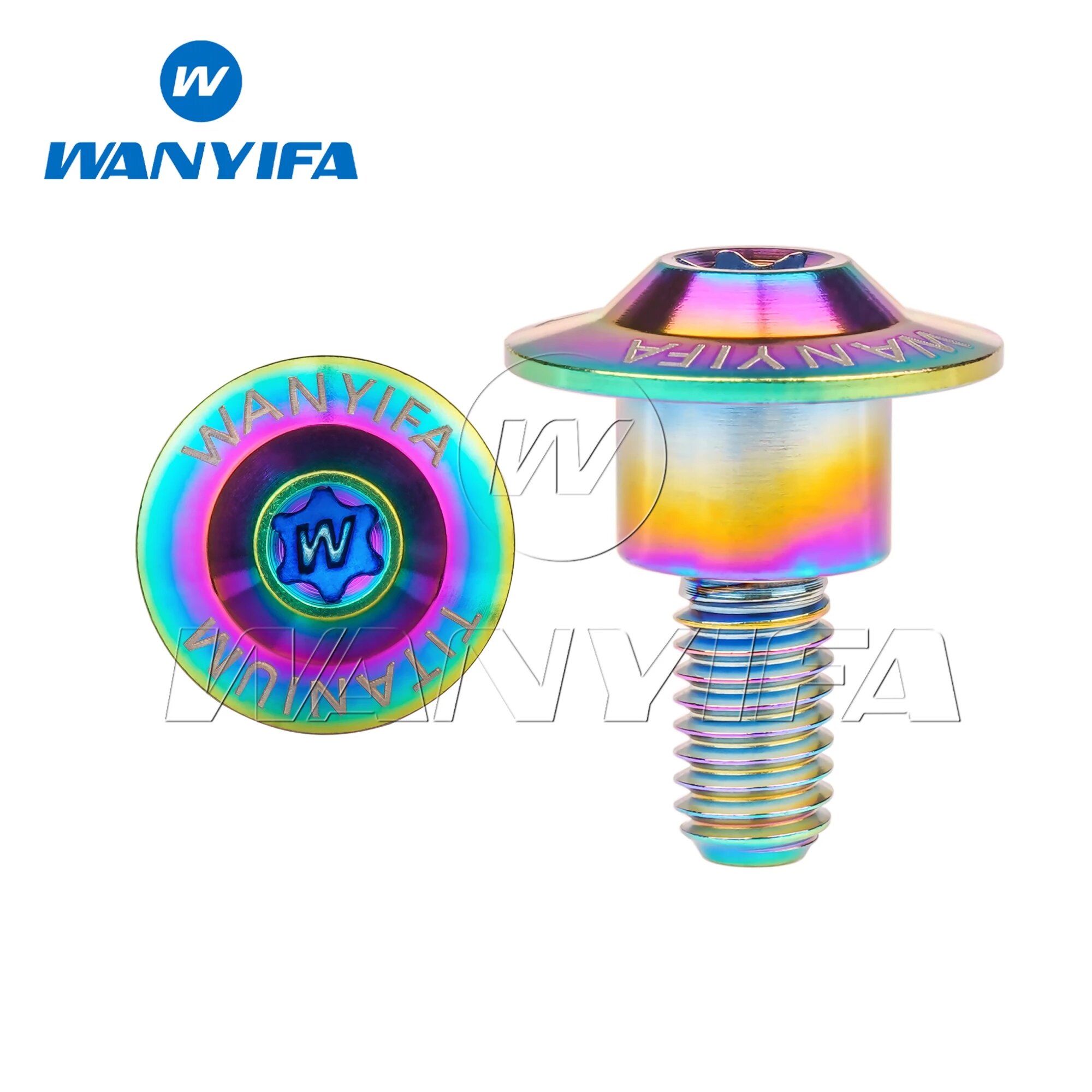 Титановые болты Torx Wanyifa M5/M6x11-22 мм Rainbow, M6x11 D15 d8 H4