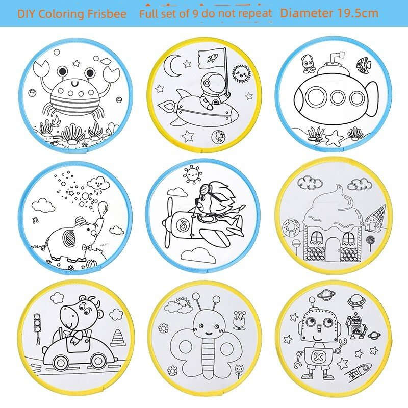 Детская раскраска «сделай сам», летающая тарелка с рисунком линий, ручная роспись, граффити, мягкая летающая тарелка,