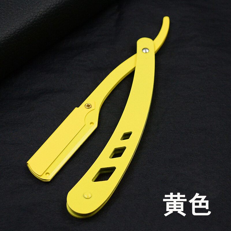 Металлическая ручная бритва для бритья головы, стрижки бровей, бритья лица и бороды, складная ретро-бритва старого стиля для домашнего и коммерческого использования