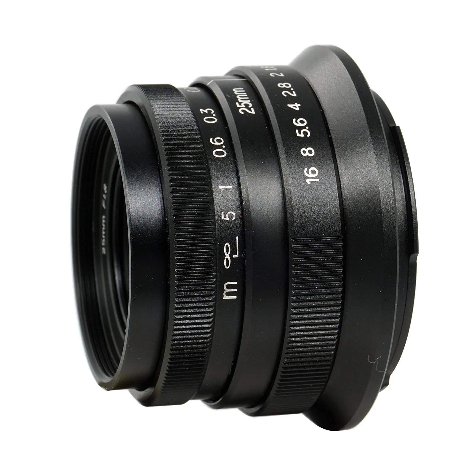 Объектив 25 мм F1.8 II для камер Canon Sony Fujifilm Макро 4/3, Black