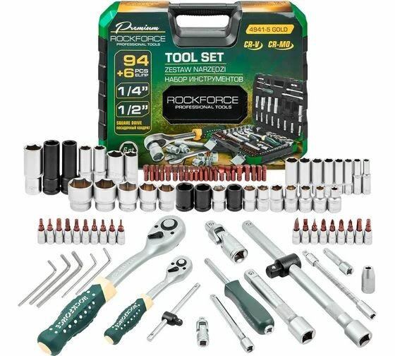 Набор инструментов 94+6 предметов 1/4" 1/2" 6гр RockFORCE
