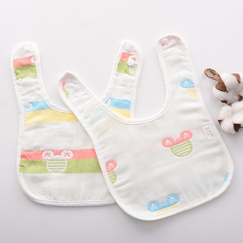 Слюнявчики для младенцев из чистого хлопка, жаккардовые, U-образные, против красного подбородка, для детей 0-1 года, полотенце для слюны, для новорожденных