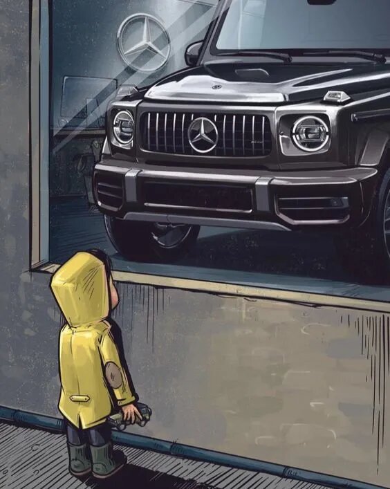 Алмазная Картина "Mercedes Benz" 5D Круглый Бриллиант 30х40 См.