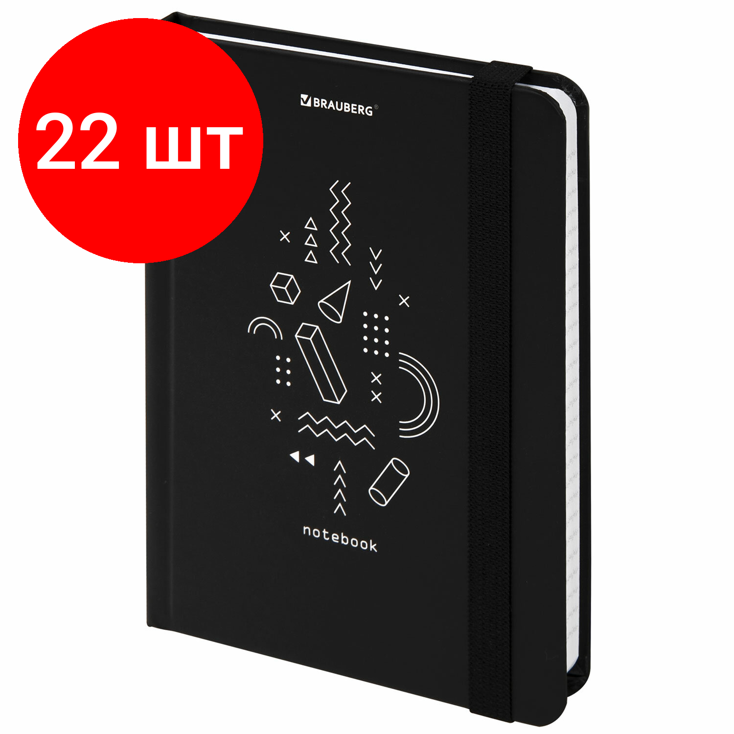 Комплект 22 шт, Блокнот с резинкой в клетку 96 л, Малый формат А6 (109х148 мм), твердая обложка, BRAUBERG, "Elements", 113736